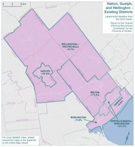 Federal riding boundaries to change, including Wellington-Halton Hills