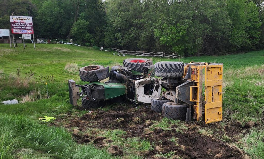 One person airlifted to hospital after tractor rollover