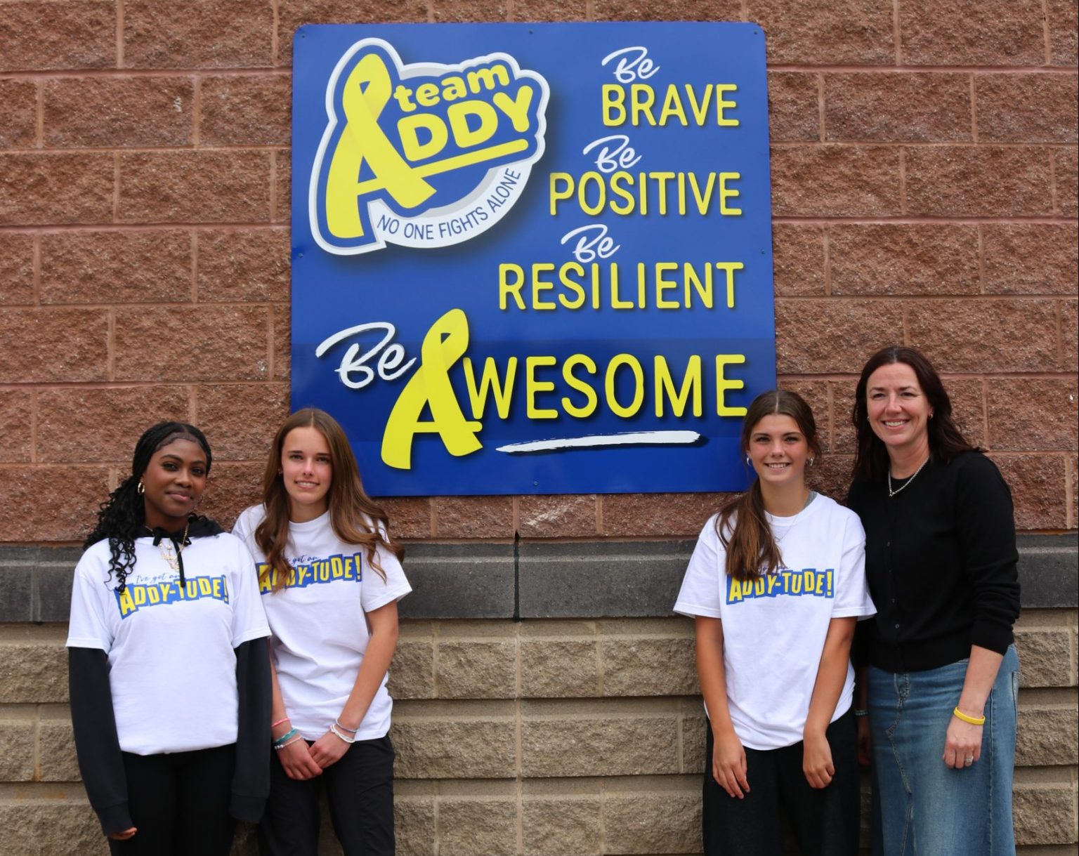 Students unveil ‘Team Addy’ sign in honour of Addison Hill