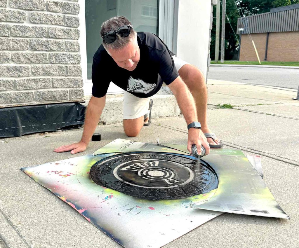 Palmerston decorated in red, black, white for 150 celebration
